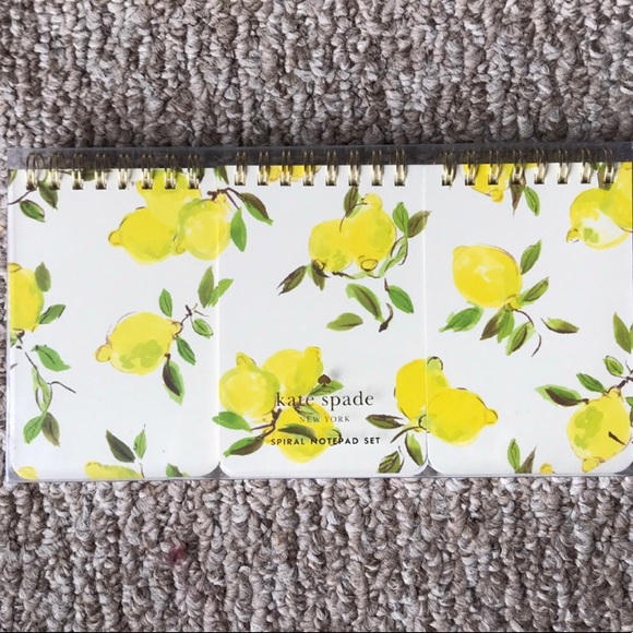 kate spade | Office | Kate Spade Lemon Spiral Notepad Set Of 3nwt ...
